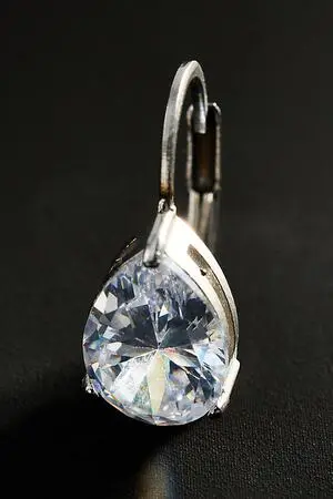 Anthropologie Demi-fe Pear Crystal Earrgs - Silver