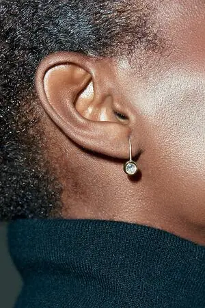 Anthropologie Crystal Bezel Drop Earrings - Gold