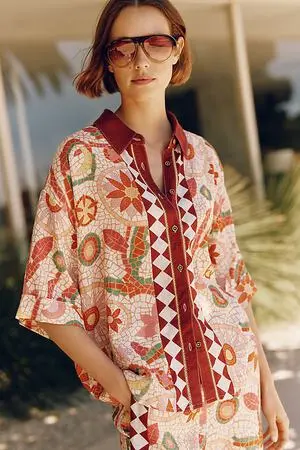CELANDINE Buttondown Shirt - Peach