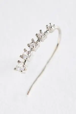 Anthropologie Crystal Hook Earrgs - Silver