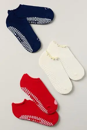 POINTE STUDIO Ruffled Grip Socks Set Of Three