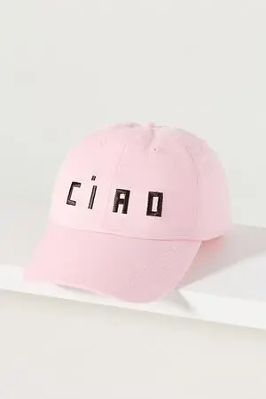 Clare V. Ciao 100% Cotton Baseball Cap - Pink