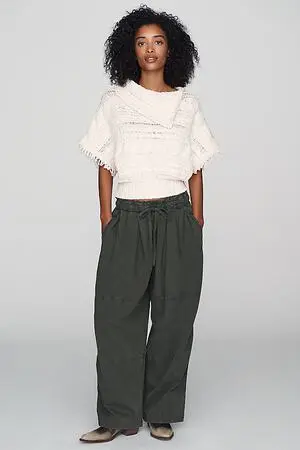 Anthropologie Tie-front Wide-leg Pants - Capulet Olive