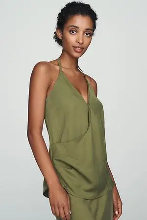 Anthropologie Bias Wrap Halter Top