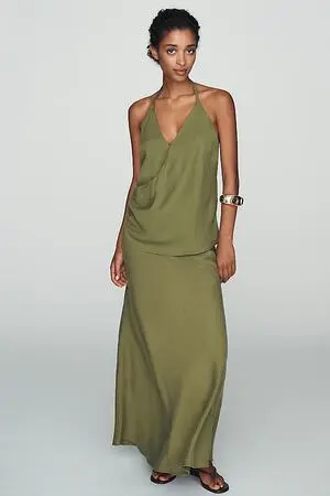 Anthropologie Bias Wrap Halter Top