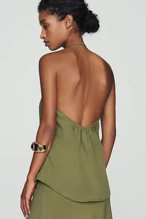 Anthropologie Bias Wrap Halter Top