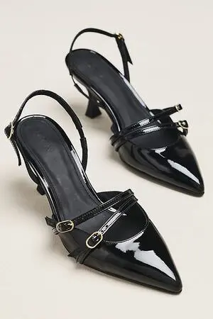 ALOHAS Joelle Slingback Heels - Black