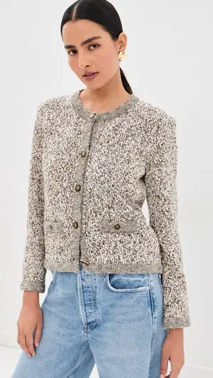 Veronica Beard Rexton Cardigan - Dove Multi