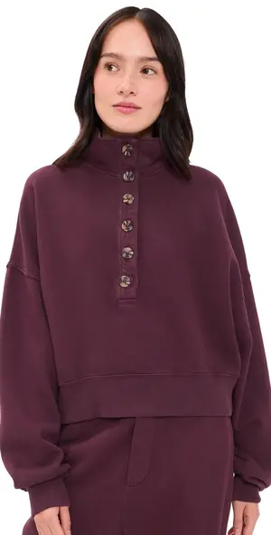 Velvet By Graham & Spencer Fatima Sweatshirt - Dark Plum