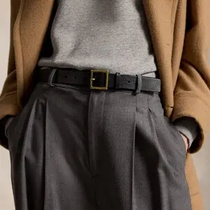 Ralph Lauren Square Buckle Leather Belt - Black