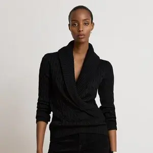 Ralph Lauren Cable Knit Shawl Collar Sweater