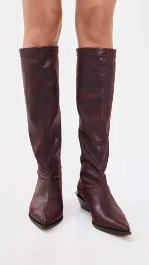 Tibi Bronson Knee High Faux Leather Boots