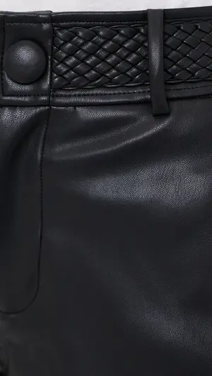 L'Agence Virelle Braided Faux Leather Shorts