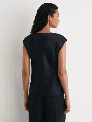 REISS Cate Silk Cowl-neck Sleeveless Top