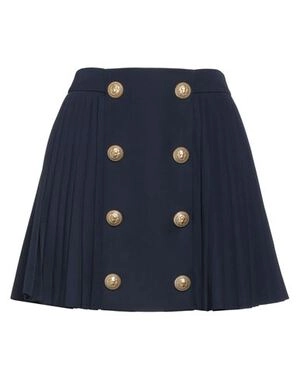 Balmain Virgin Wool Pleated Mini Skirt