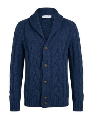 GRAN SASSO Virgin Wool And Polyamide Cardigan - Navy