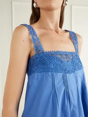 Posse Veda Broderie Anglaise Organic Cotton Poplin Mini Dress
