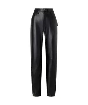 Altuzarra Mills Leather Straight-leg Pants - Black
