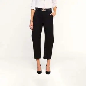 L'Agence Colby Barrel-leg Trousers - Black