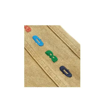 BOBO CHOSES Twill Pants With Embroidered Logo Detail - Khaki