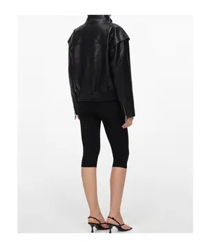 SELF-PORTRAIT Faux Leather Bomber Jacket