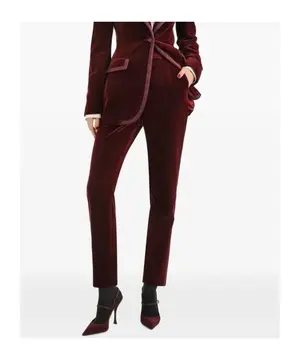 Dolce & Gabbana Tailored Velvet Trousers With Belt Loops - Brown