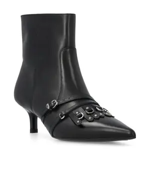 Pinko Buckled Pointed-toe Ankle Boots