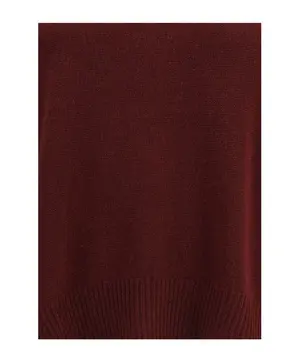 ALLUDE Ribbed-hem Crewneck Sweater - Red