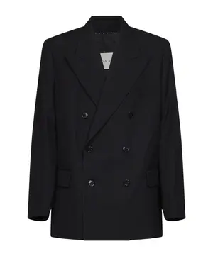 Dries Van Noten Wool Canvas Double-breasted Jacket