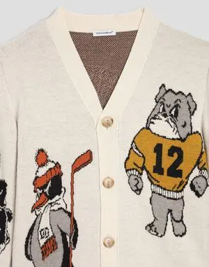 Dolce & Gabbana Jacquard Piqué Cardigan With Graphic Appliques
