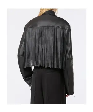 Sportmax Long-sleeved Leather Jacket