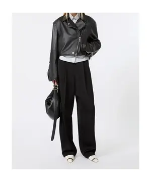 Sportmax Long-sleeved Leather Jacket