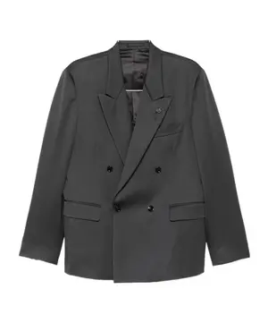 LARDINI Double-breasted Peak-lapel Blazer - Grey