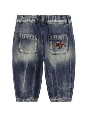 Dolce & Gabbana Denim Trousers With Emblematic Detailing