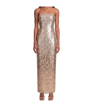 Jenny Packham Embellished Off-the-shoulder Maxi Dress