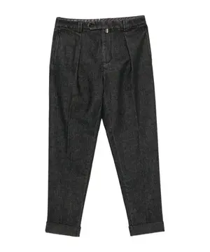 BERWICH Pleated Turn-up Trousers - Black