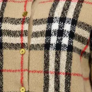 Burberry Checked Crewneck Buttoned Cardigan