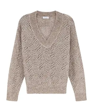Brunello Cucinelli V-neck Sequined Sweater