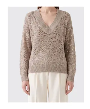 Brunello Cucinelli V-neck Sequined Sweater