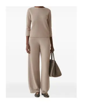 Fabiana Filippi Platinum Lurex Wide Leg Trousers