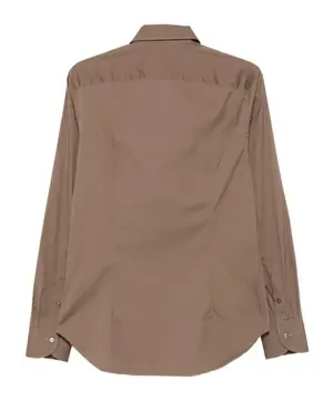Canali Spread-collar Long-sleeve Shirt