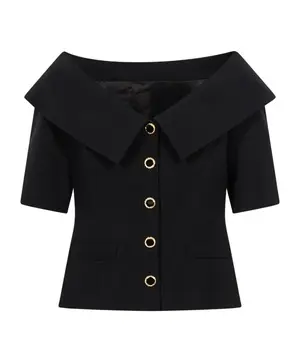 Alessandra Rich Crepe Off-shoulder Jacket