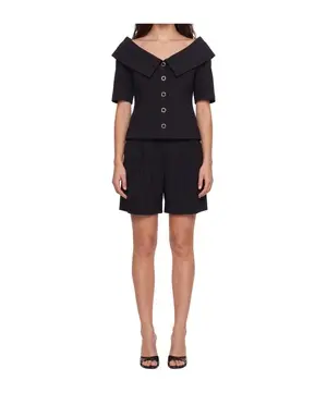Alessandra Rich Crepe Off-shoulder Jacket