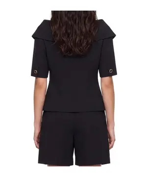 Alessandra Rich Crepe Off-shoulder Jacket
