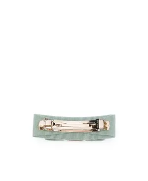 FERRAGAMO Logo Bow Barrette - Green
