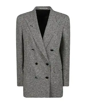Tagliatore Houndstooth Patterned Double Breasted Jasmine Jacket