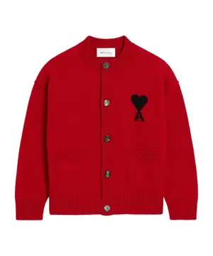 AMI Paris De Coeur Crewneck Cardigan