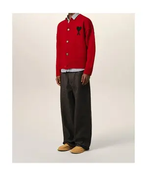 AMI Paris De Coeur Crewneck Cardigan