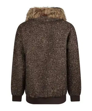 ERMANNO FIRENZE Long-sleeve Zip-up Jacket With Fur Collar