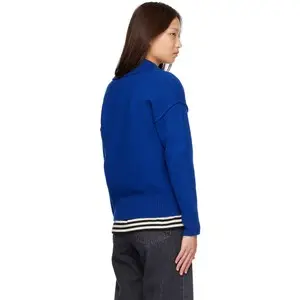 AMI Paris Long Sleeve Knit Polo With Heart Logo